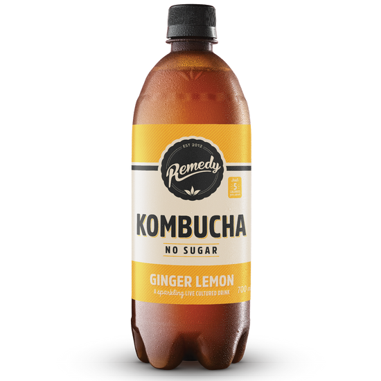 Ginger Lemon Kombucha | No Sugar Drink | Remedy Kombucha – Remedy ...